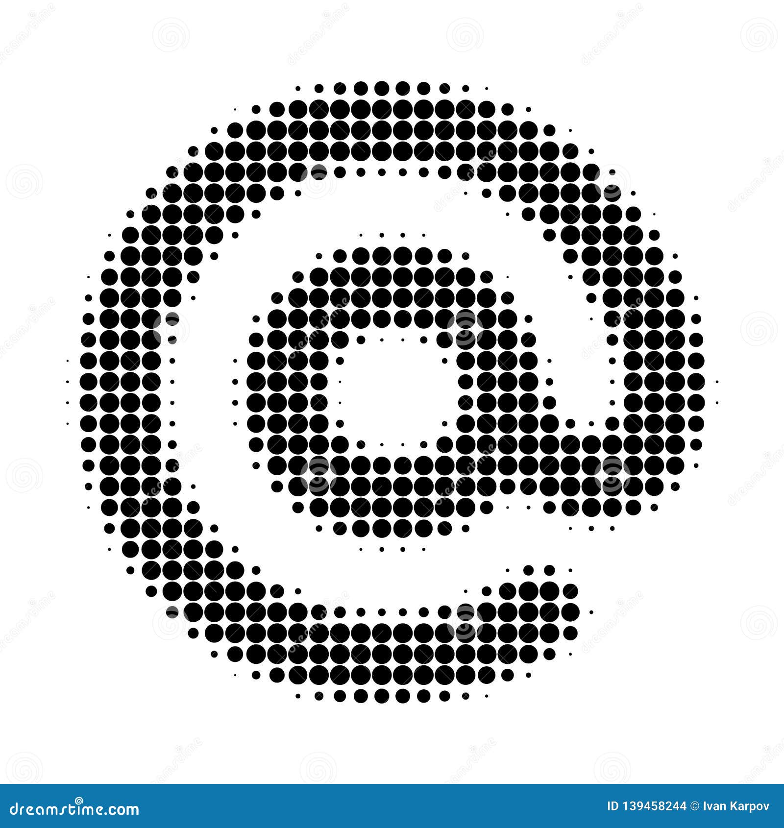 Email Symbol Halftone Dotted Icon Stock Vector - Illustration of ...