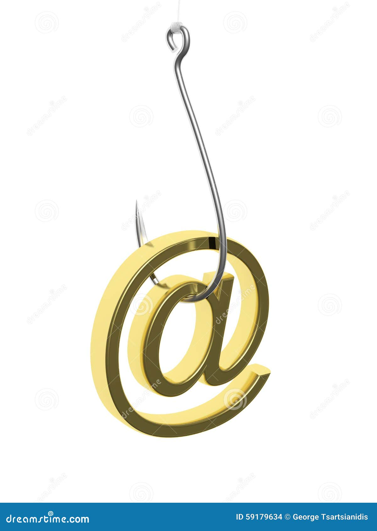 Email Symbol Hanging on Fishing Hook Stock Illustration - Illustration ...
