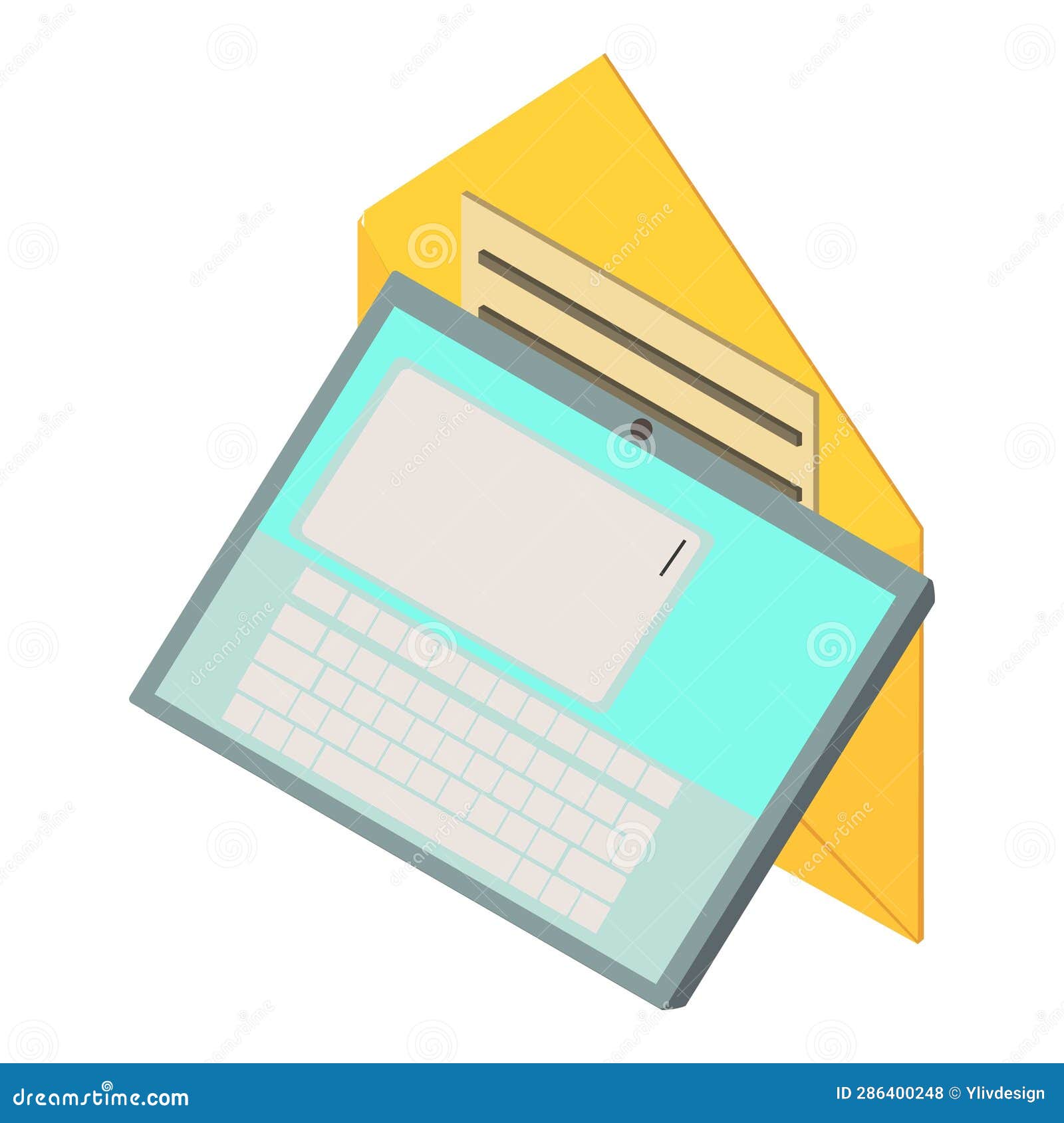 Email Symbol Icon Isometric Vector. Tablet and Open Envelope with ...
