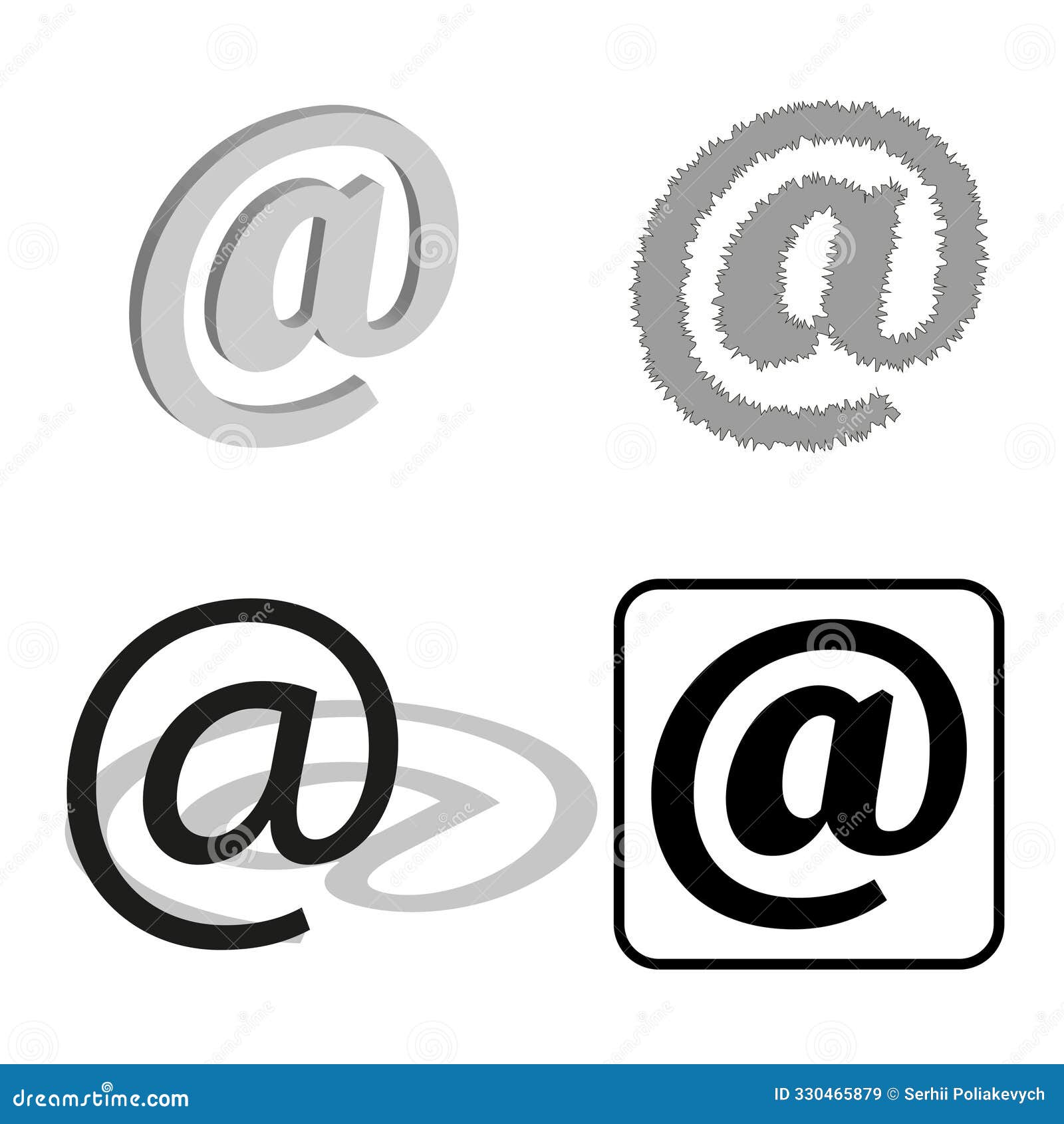 Email Symbol Icons. Different Styles. Vector Graphic. Communication ...