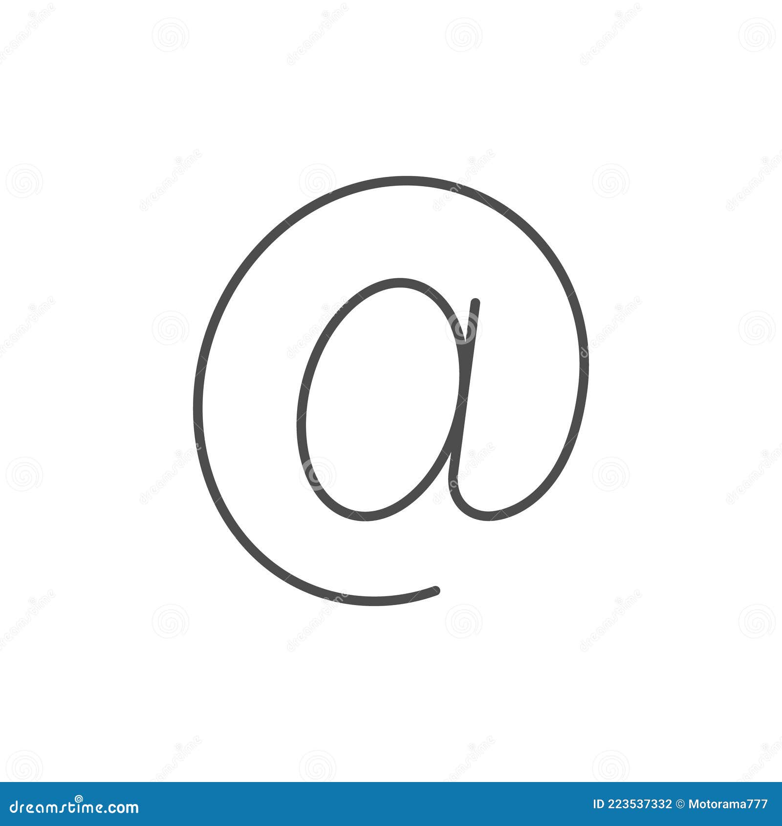 Email Symbol Line Outline Icon Isolated on White Stock Vector ...