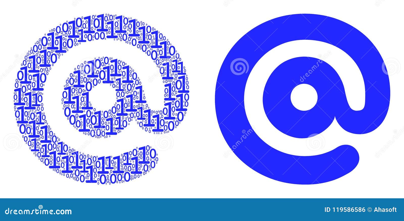 Email Symbol Mosaic of Binary Digits Stock Vector - Illustration of ...