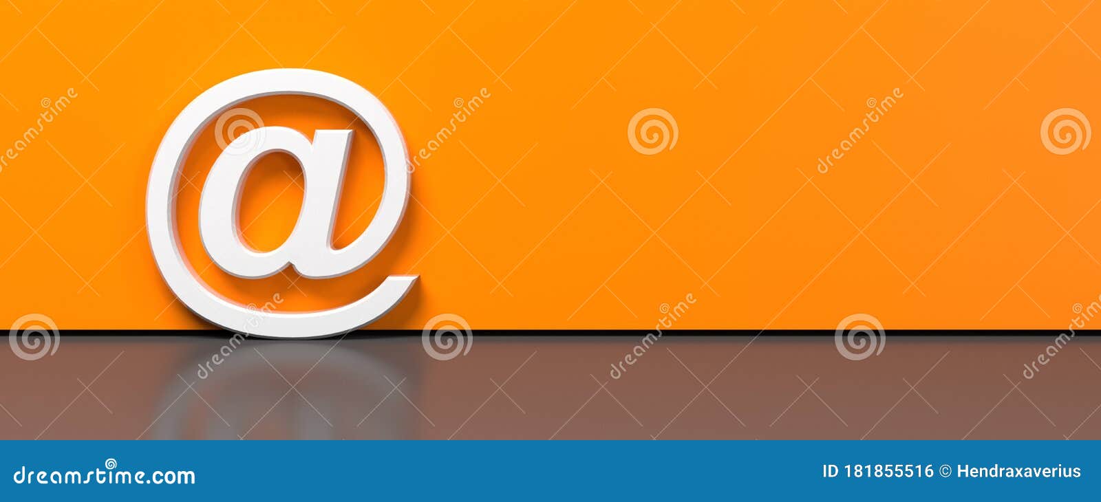 Email Symbol on Orange Wall Copy Space Background Stock Illustration ...