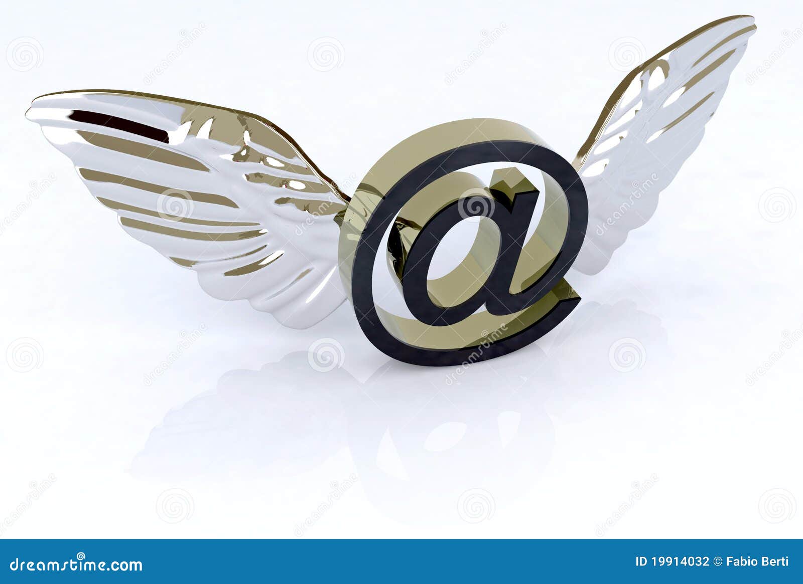Email symbol with wings stock illustration. Illustration of power ...