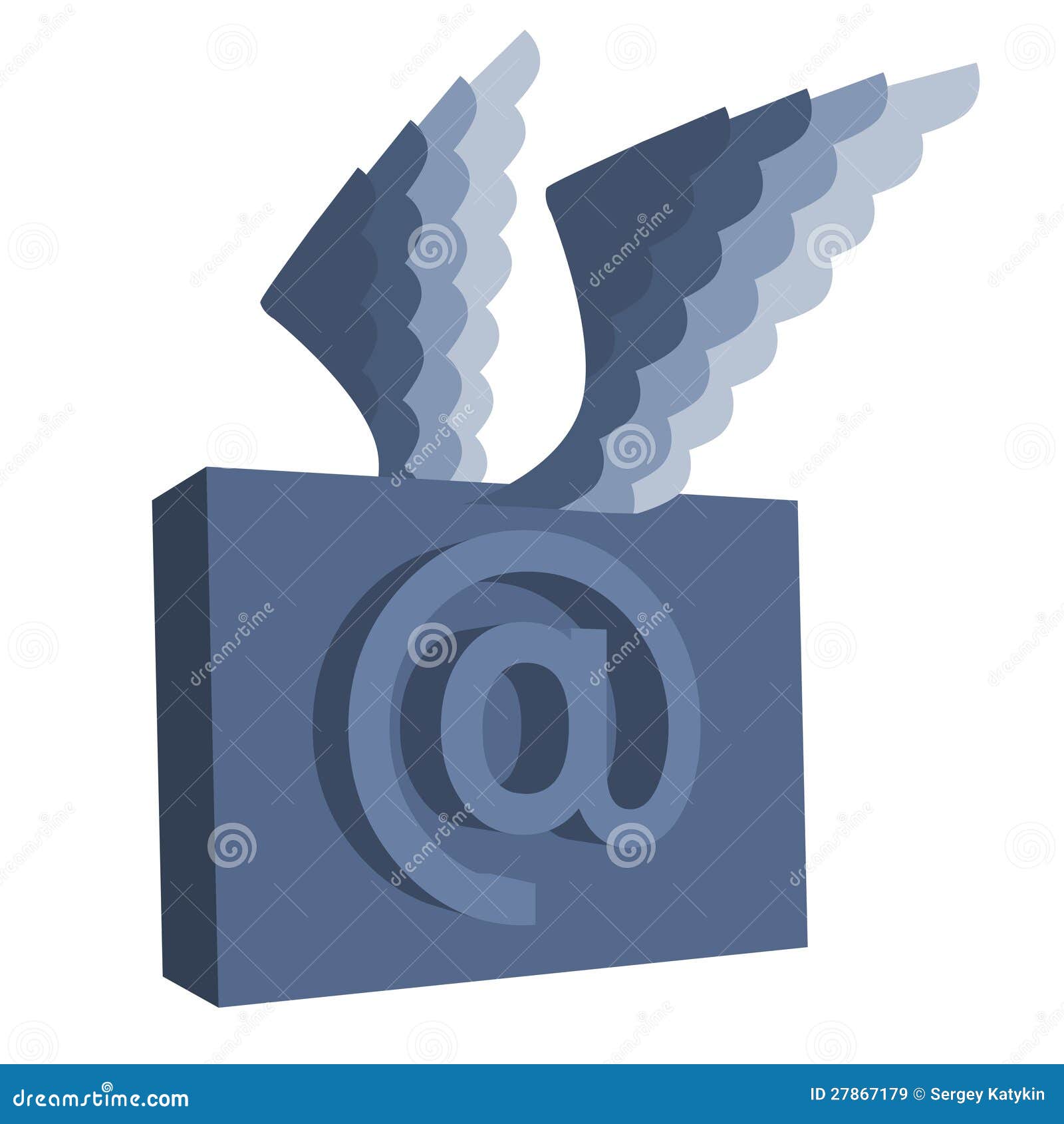 Email symbol with wings. stock vector. Illustration of blue - 27867179