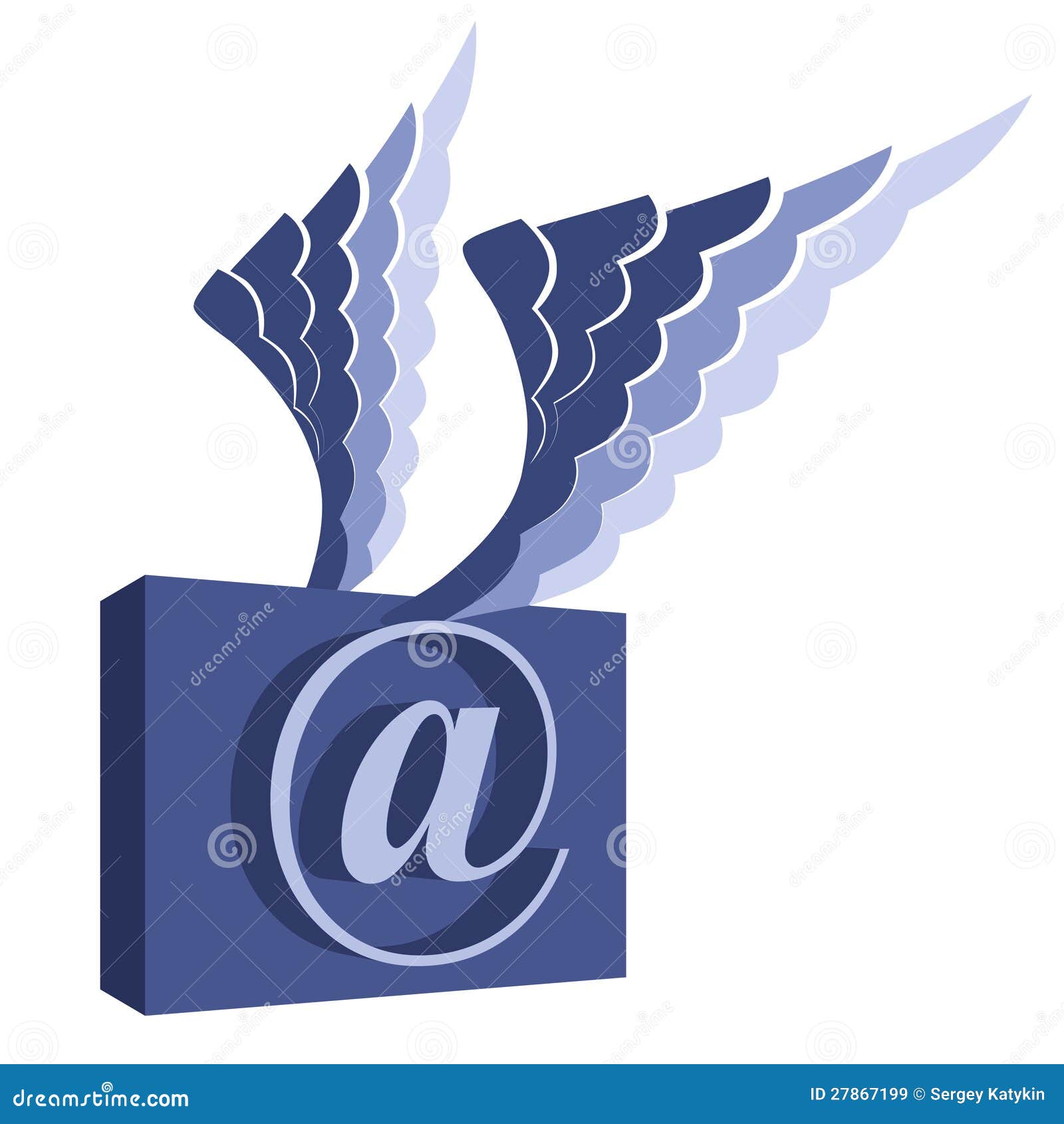 Email symbol with wings. stock vector. Illustration of family - 27867199