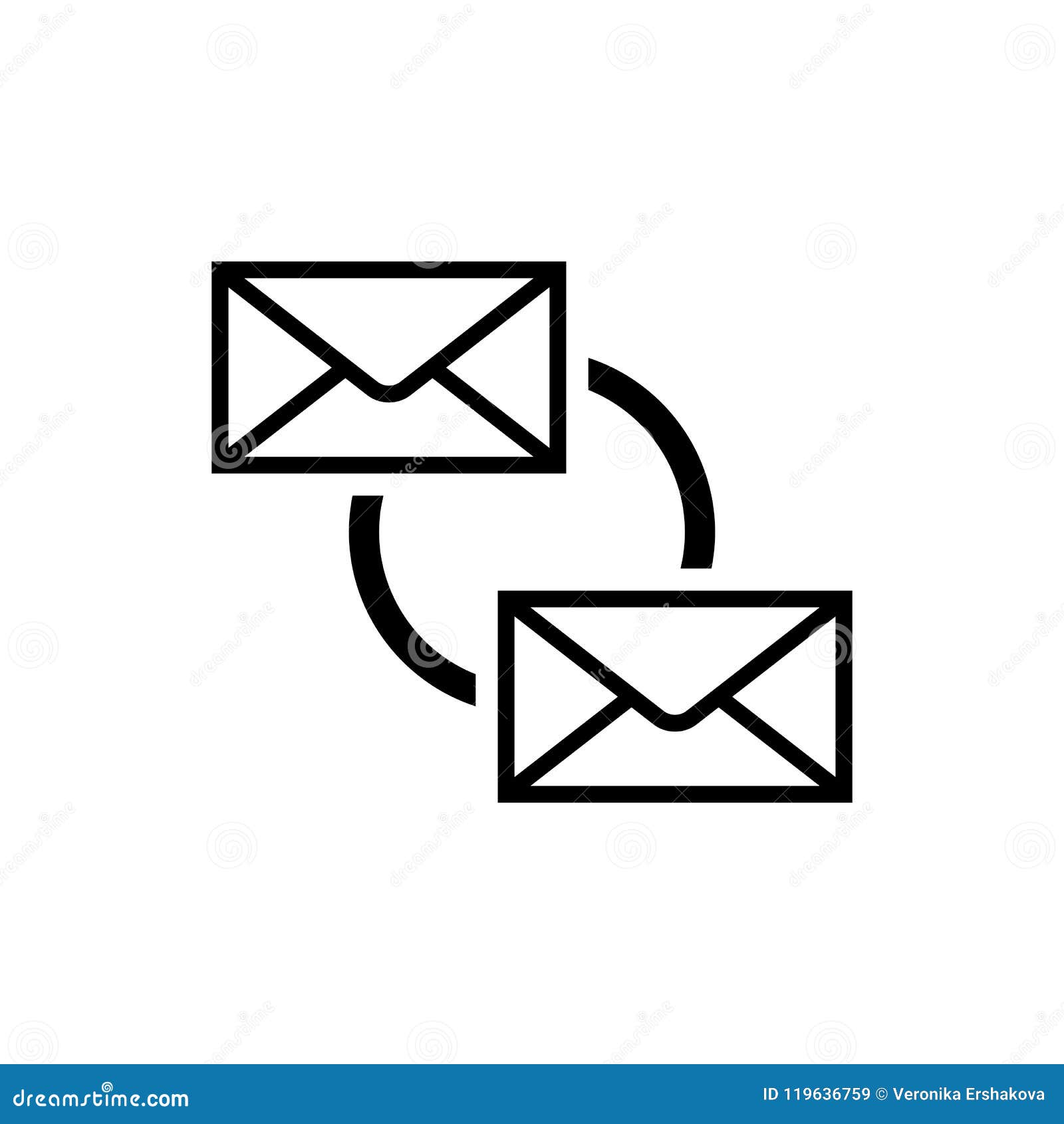 Email Synchronize Icon. Email Sync Symbol Stock Vector - Illustration ...
