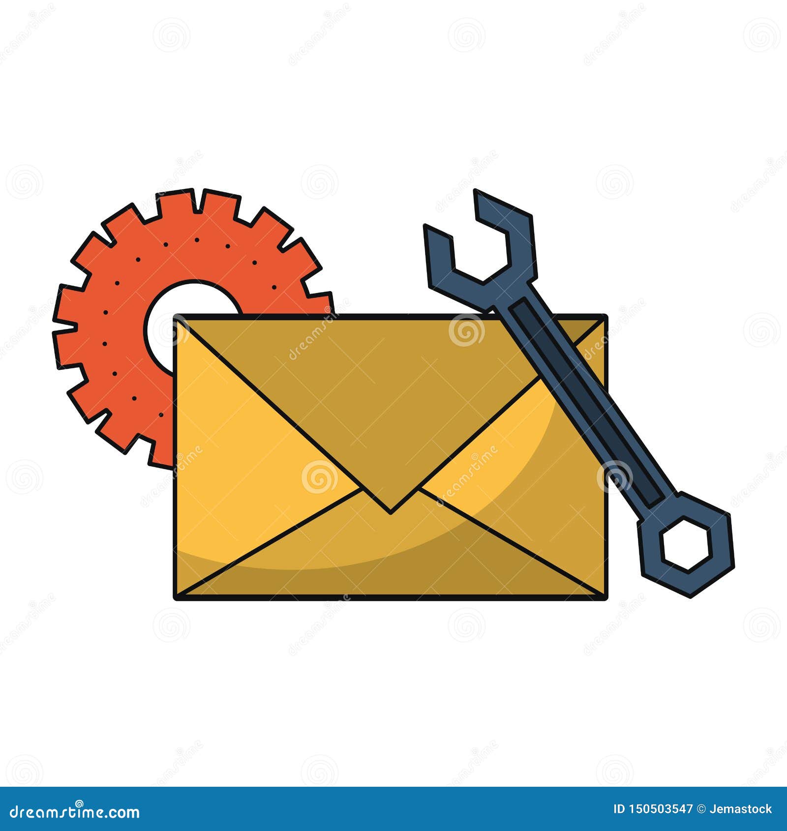 Email Technical Support Symbols Isolated Stock Vector - Illustration of ...