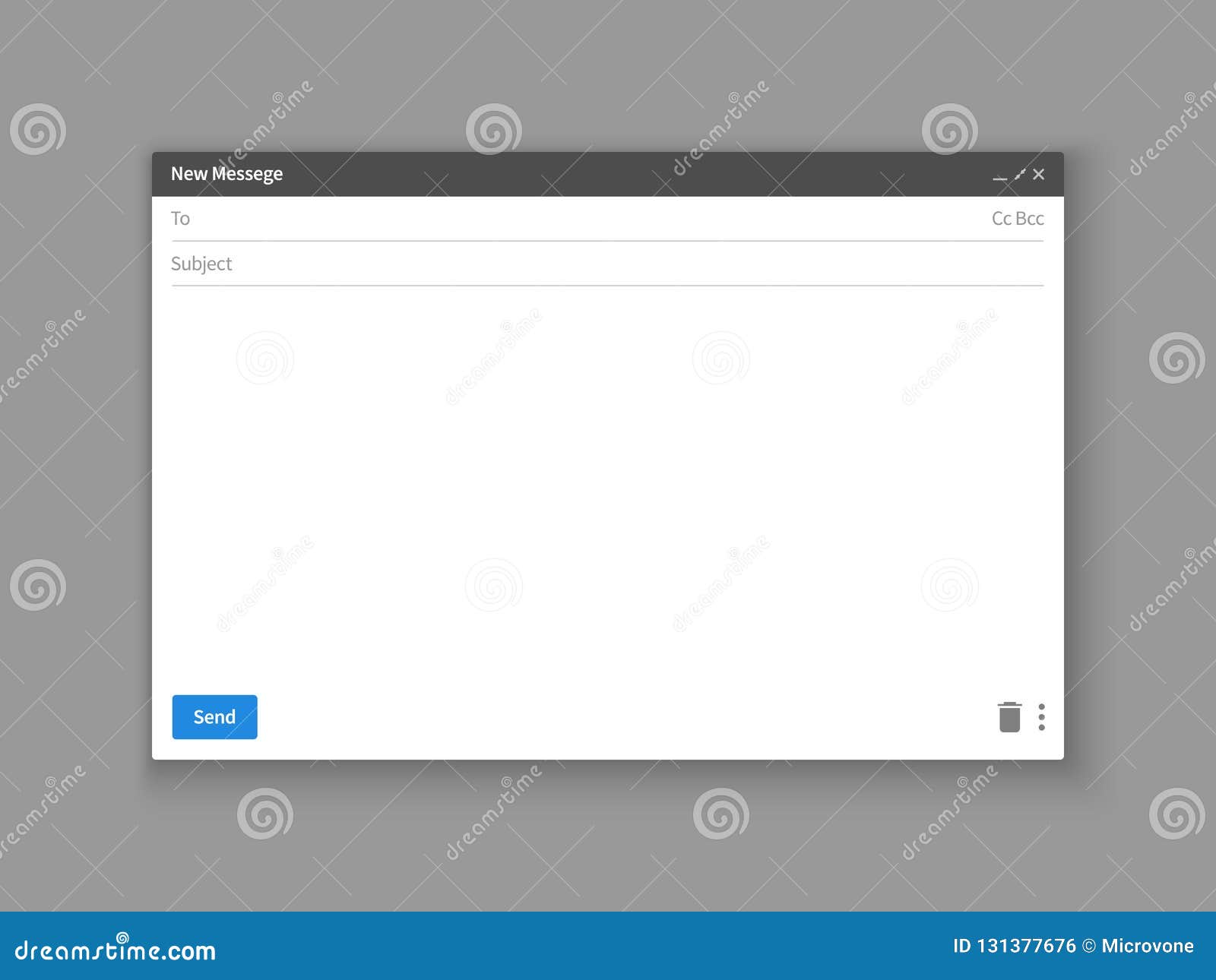 Email Template Mail Mockup Window Browser. Blank Screen Gmail Template ...