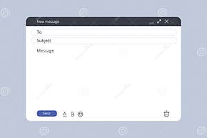 Email Blank Template Vector Text Box And Button Submit Form Intarnet 