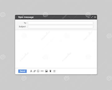 Email Template Mail Mockup Window Browser. Blank Screen Gmail Template ...