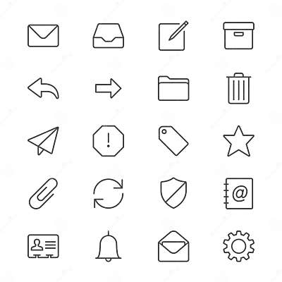 Email thin icons stock vector. Illustration of file, computer - 49218131