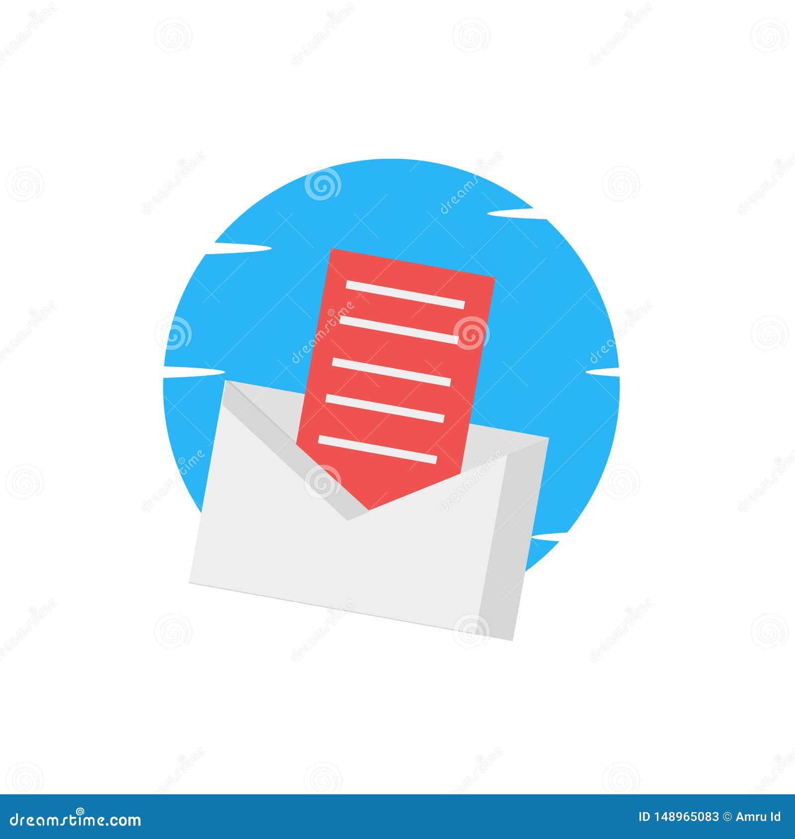 Email To Open Flat Illustration - Vector Stock Vector - Illustration of ...