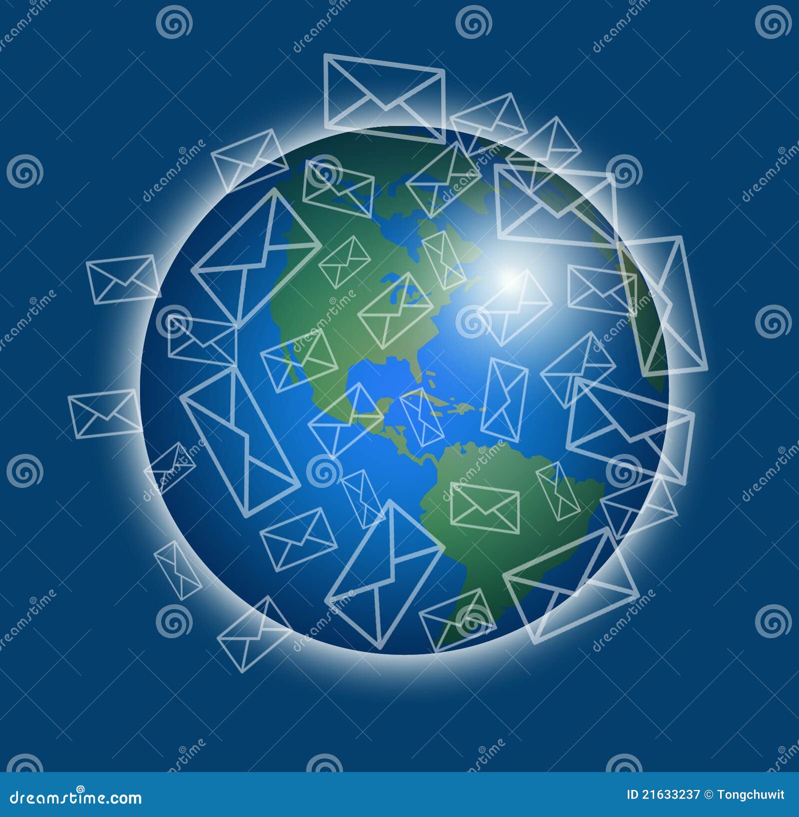 Email to the world stock illustration. Illustration of power - 21633237