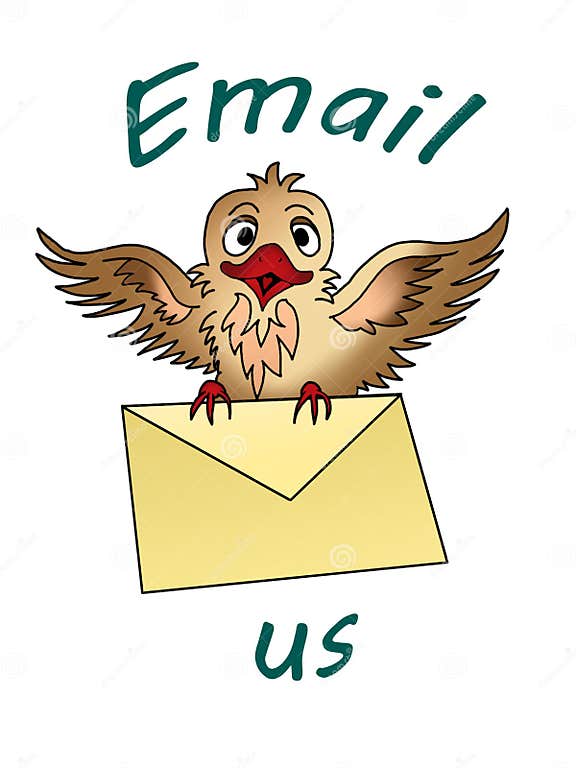 Email Us Bird stock illustration. Illustration of envelope - 33170966
