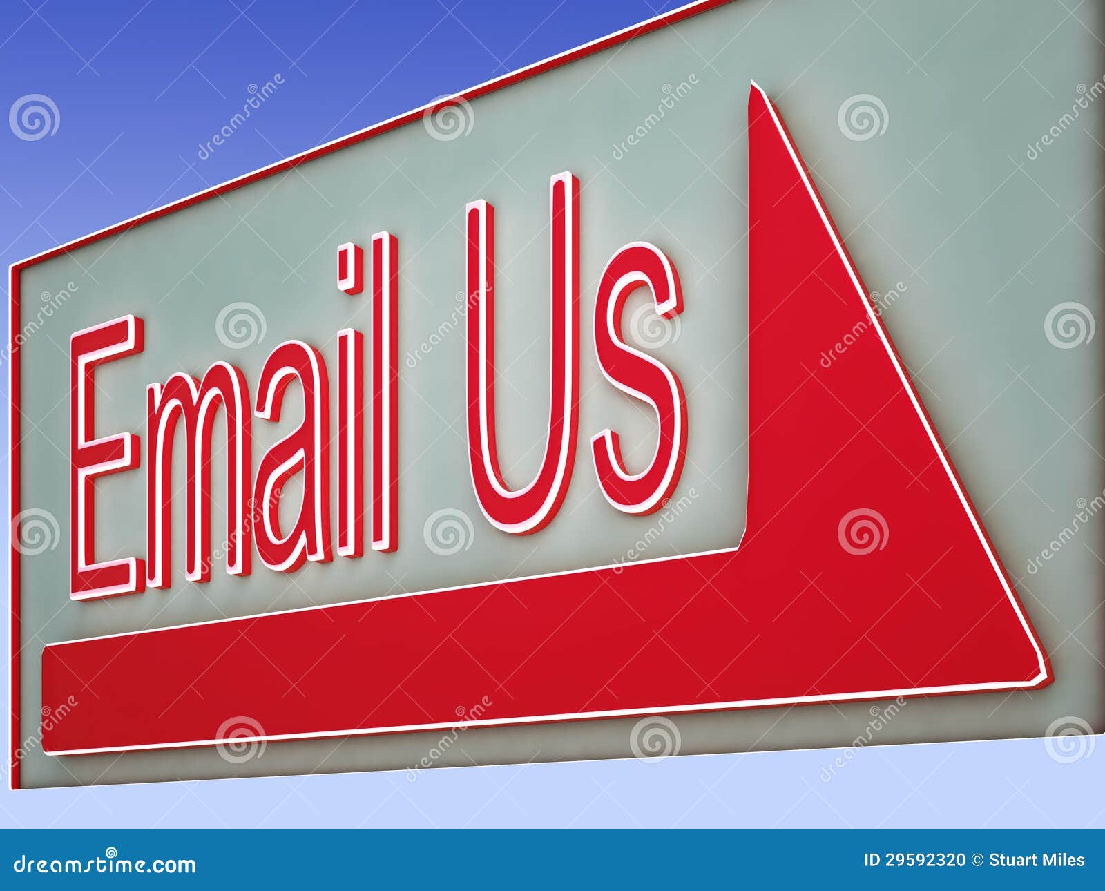 Email Us Button Shows Online Assistance Stock Illustration ...