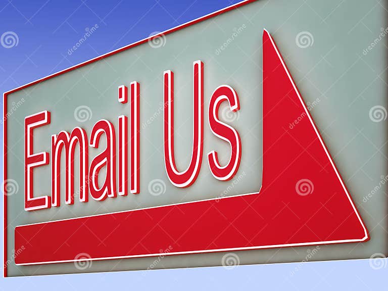 Email Us Button Shows Online Assistance Stock Illustration ...