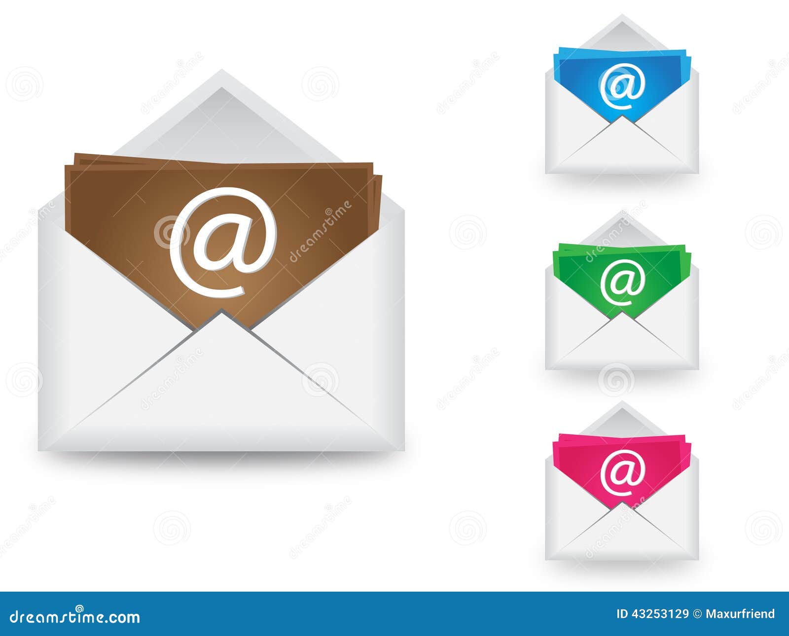 Email vector in 4 colors stock vector. Illustration of message - 43253129