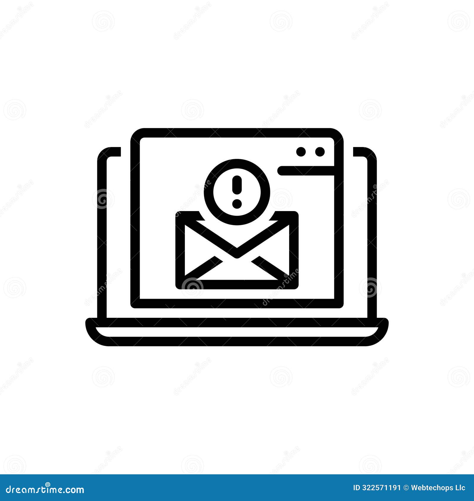 Black Line Icon for Email Virus, Email and Message Stock Vector ...