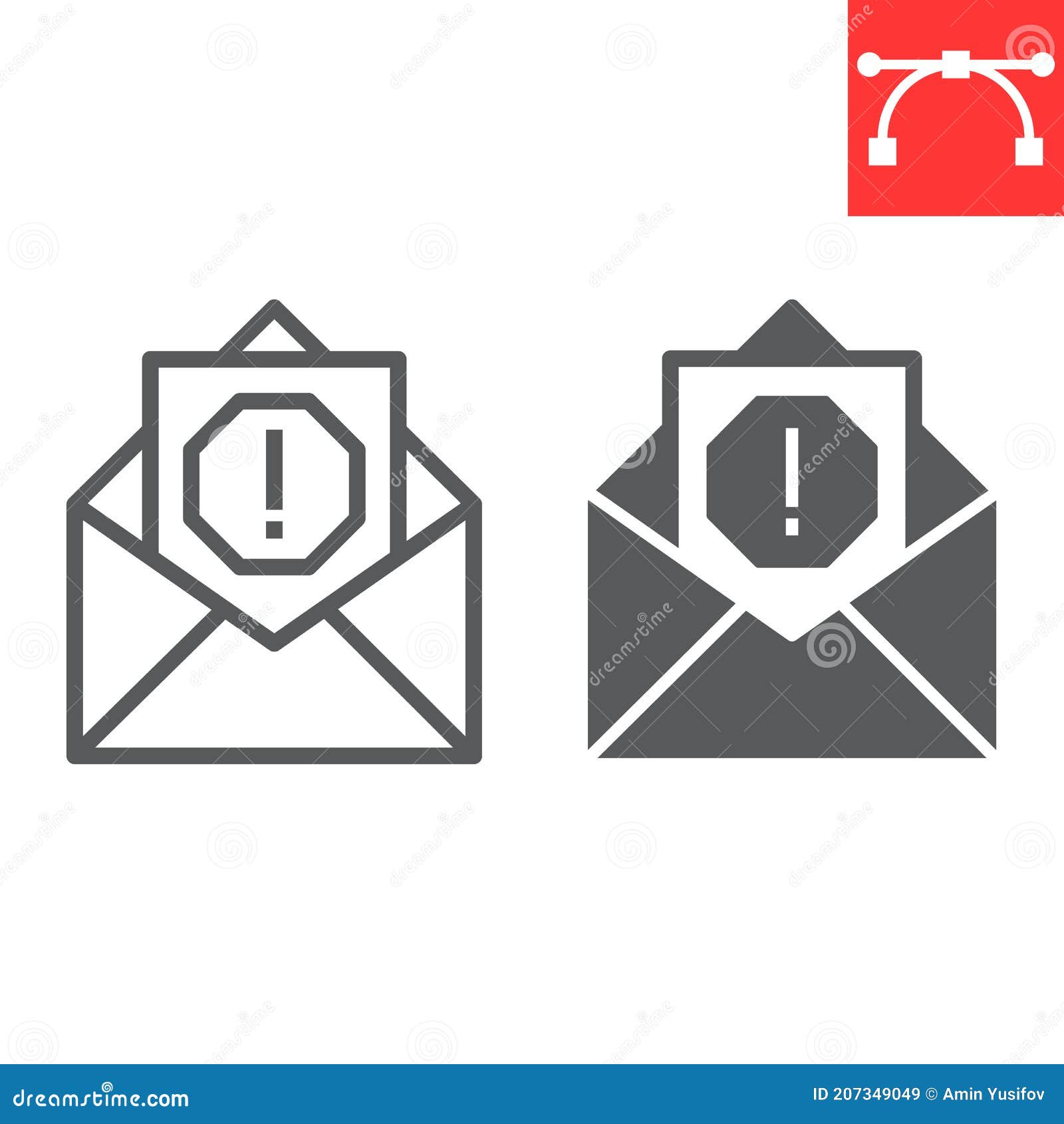 Email Virus Line and Glyph Icon, Security and Mail, Spam Sign Vector ...