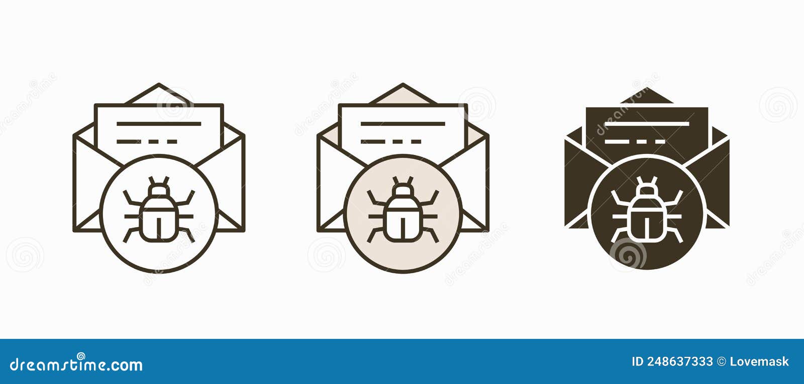 Email Virus Threat Icon. Black Vector Illustration Isolated on White ...