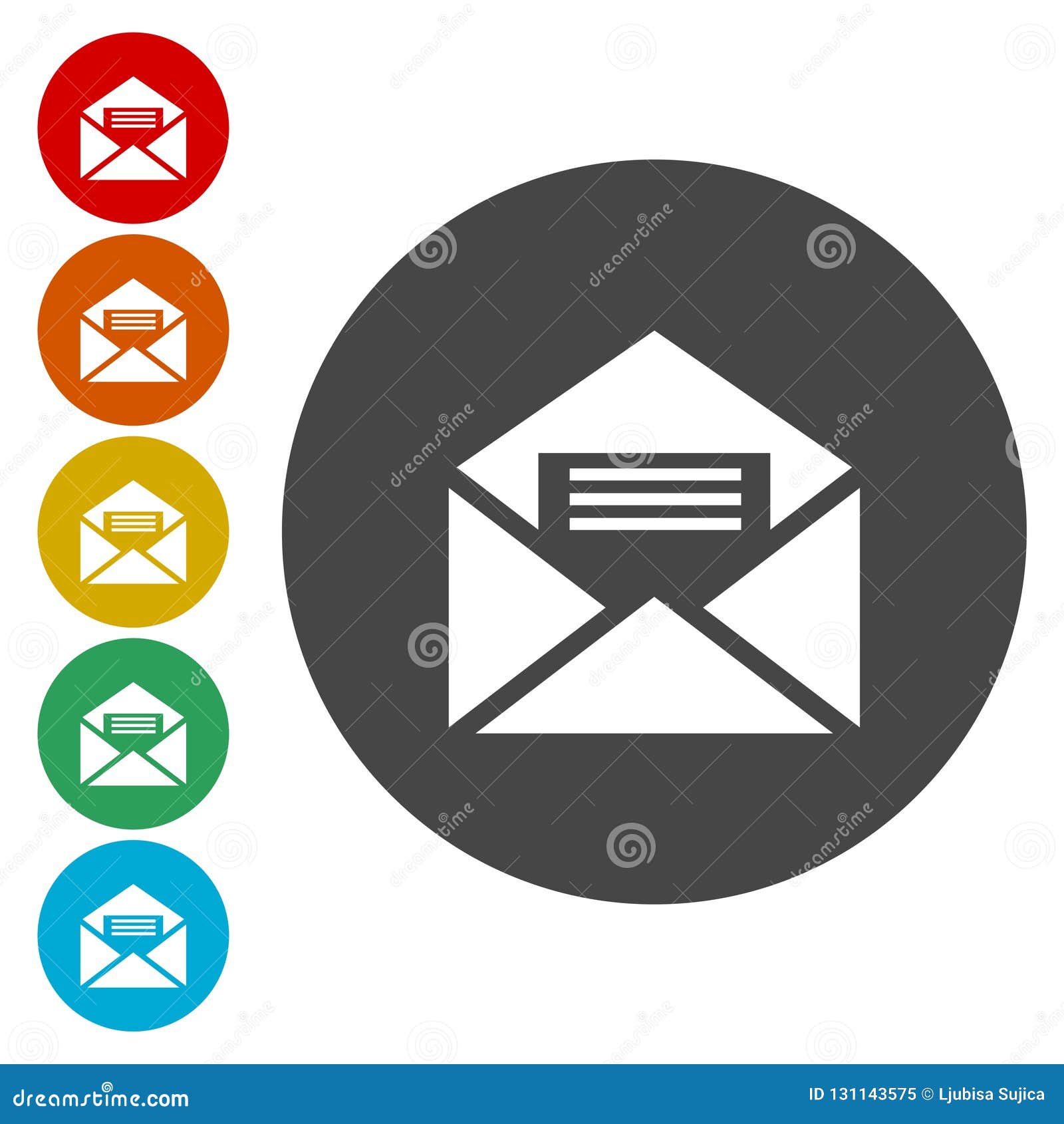 Email Web Flat Design Circle Icon Stock Vector - Illustration of ...