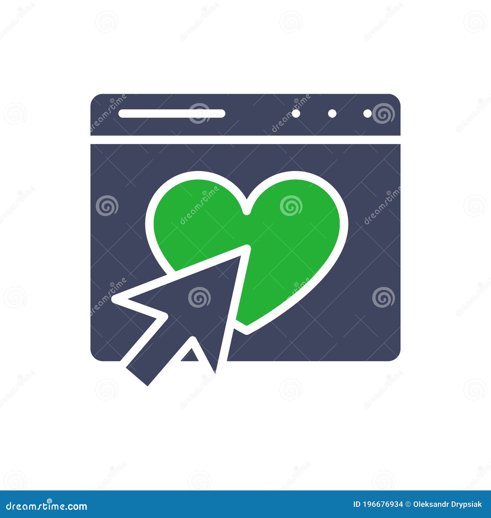 Email, Webpage with Heart and Arrow Cursor Colored Icon. Customer ...