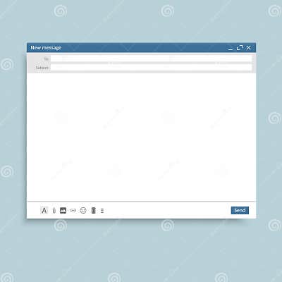 Email Window Interface Template. Mail Message Interface Blank Website ...