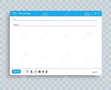 Email Window Interface Template. Mail Message Interface Blank Website ...