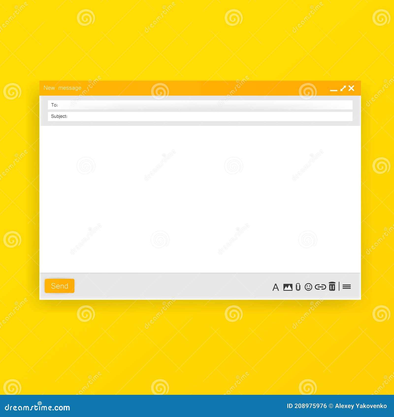 Email Windows Interface Template for Mail Message. the Artistic Design ...