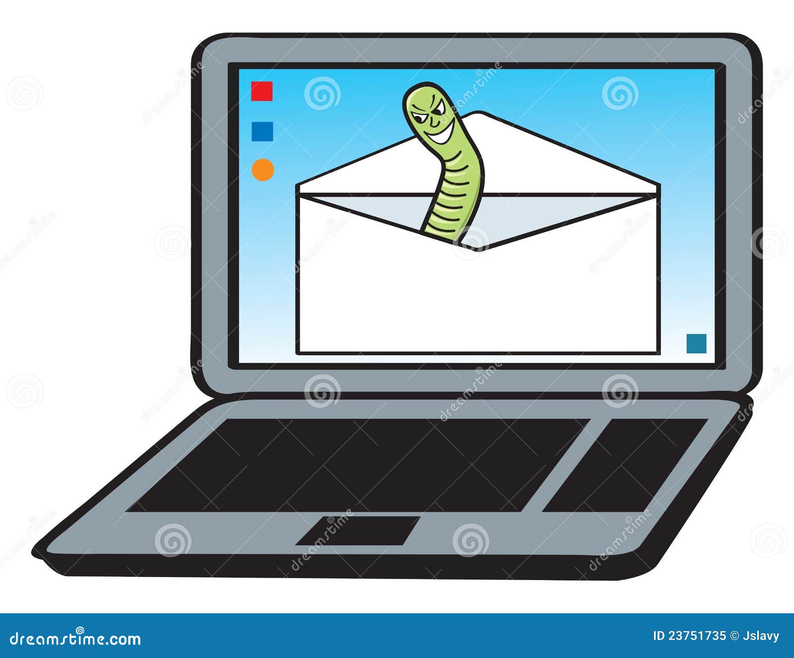Email Worm stock vector. Illustration of issue, cartoon - 23751735