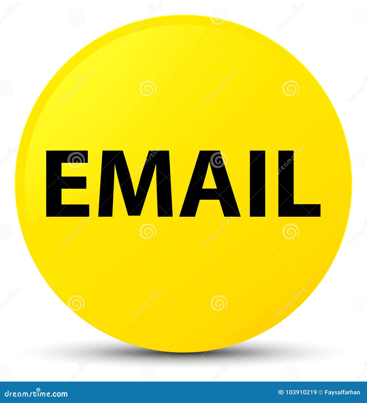 Email yellow round button stock illustration. Illustration of round ...