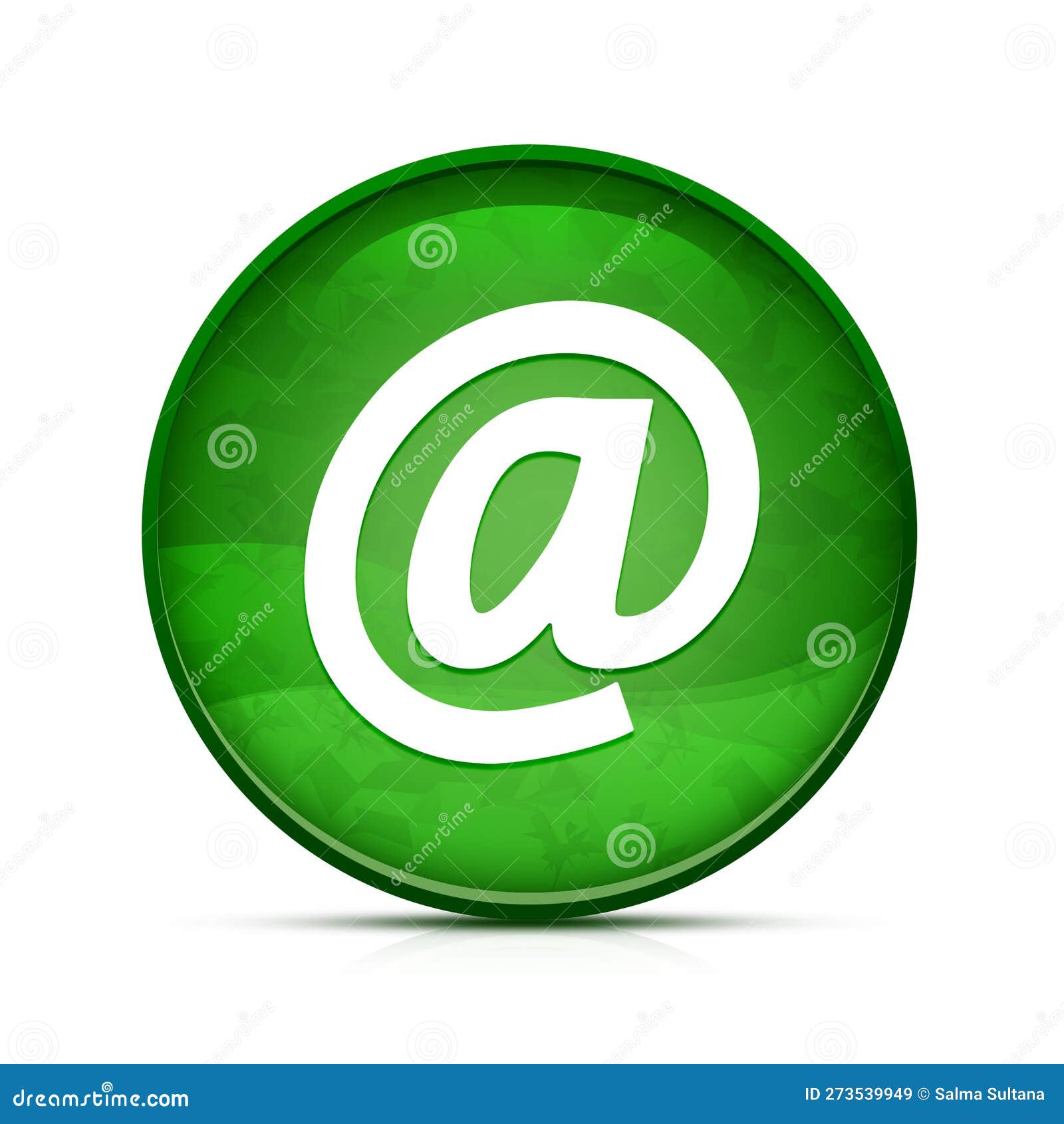 Emaill Address Icon on Classy Splash Green Round Button Illustration ...