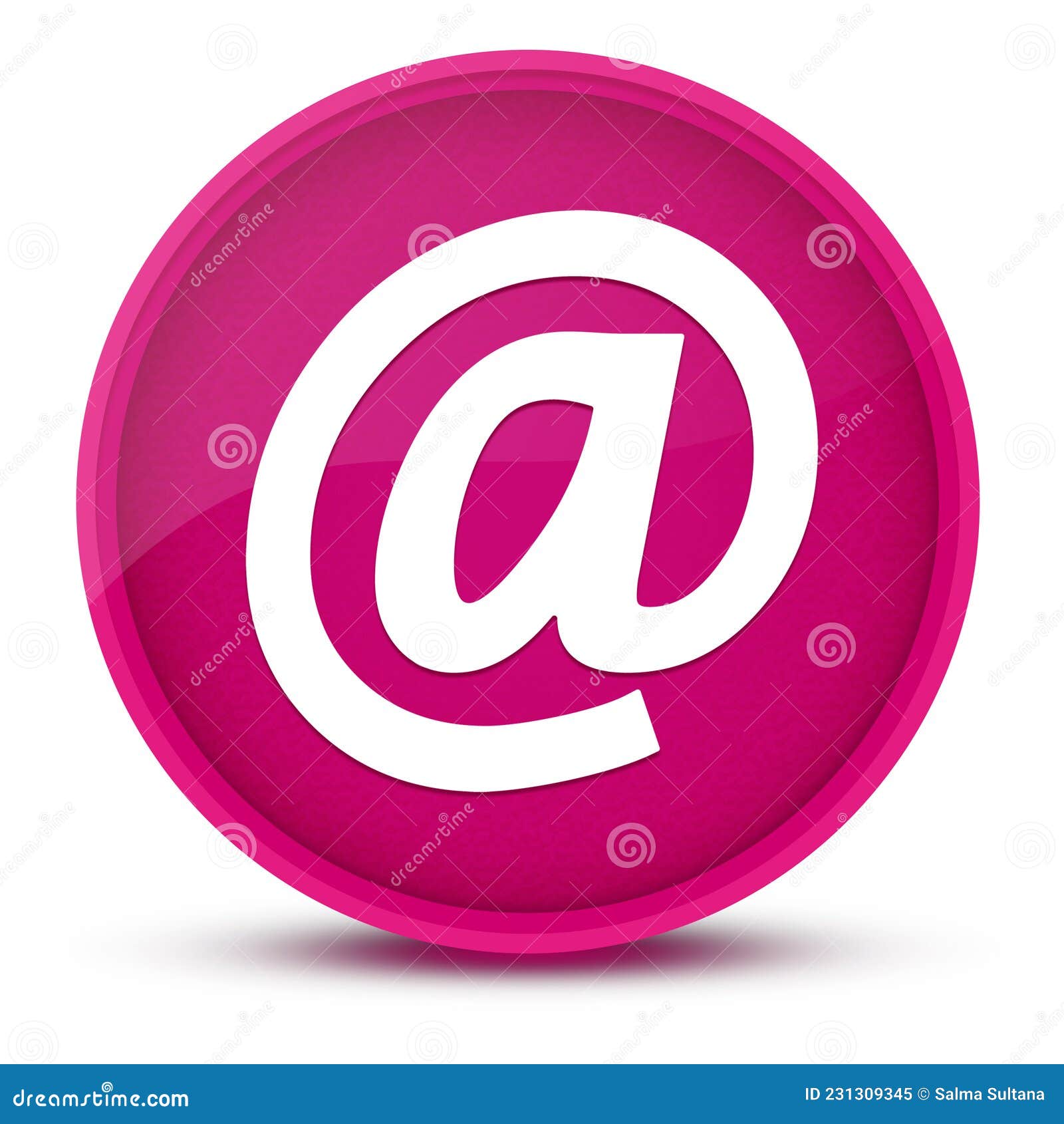 Emaill Address Luxurious Glossy Pink Round Button Abstract Stock ...