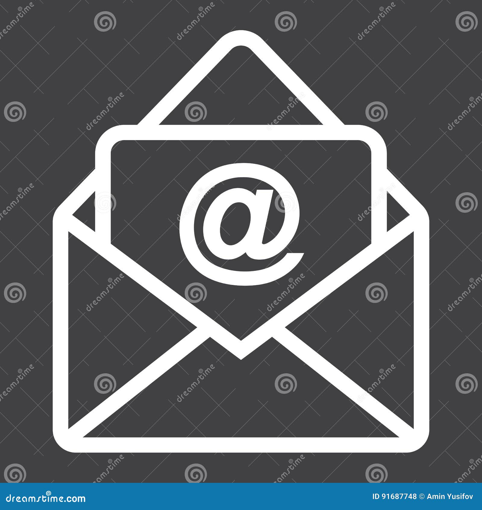 Emaillinje Symbol, Kuvert Och Website Vektor Illustrationer ...