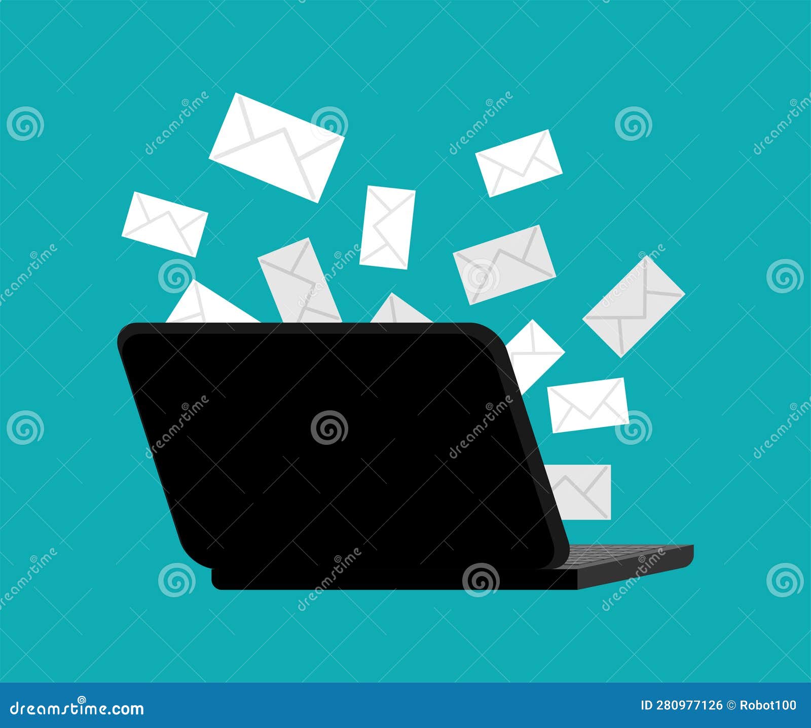 Incoming Email Icon With Right Arrow Black And White Royalty-Free Stock ...