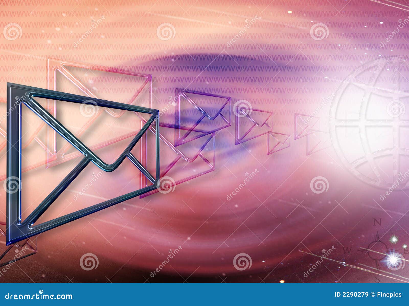Emails in Cyberspace stock illustration. Illustration of wires - 2290279