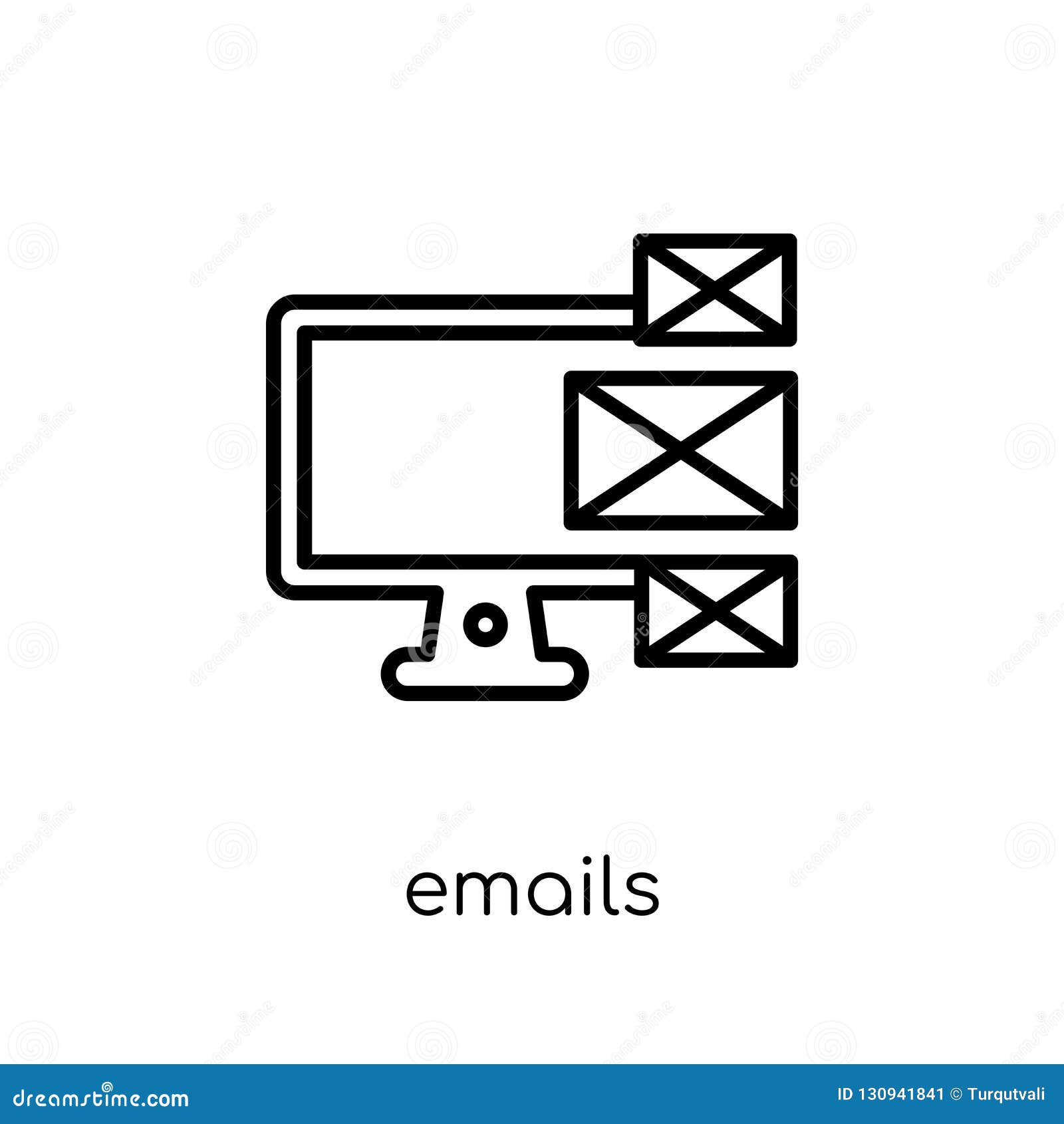Emails Icon In Trendy Design Style. Emails Icon Isolated On White ...