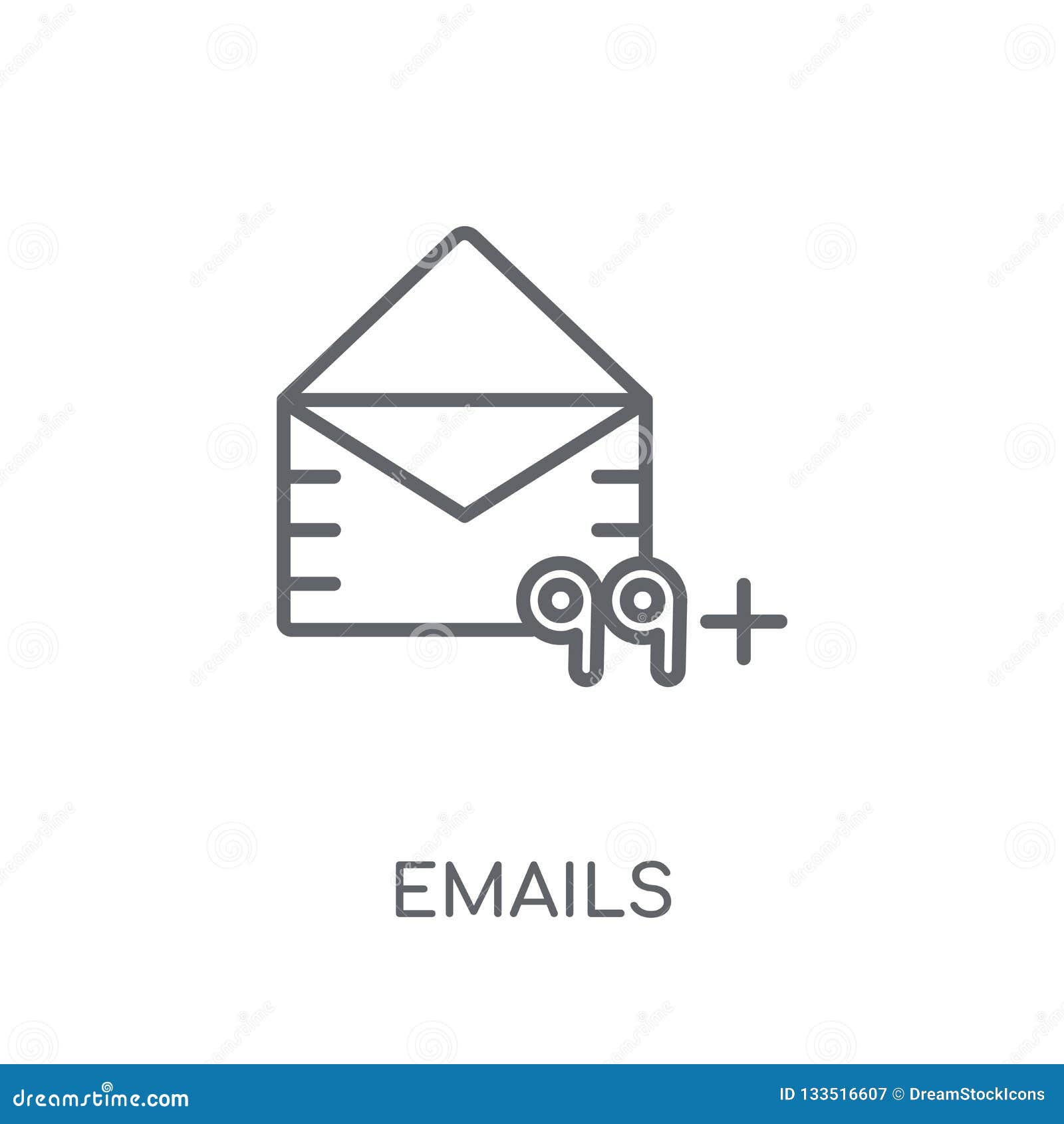 Emails Linear Icon. Modern Outline Emails Logo Concept on White Stock ...