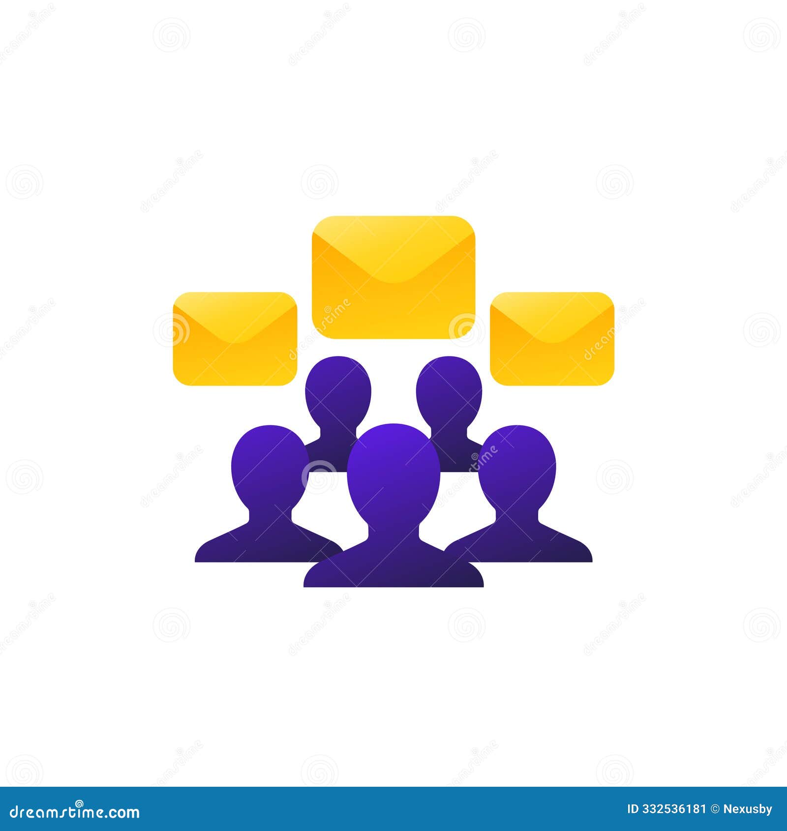 Emails and People Icon, Email Marketing Vector Stock Illustration ...