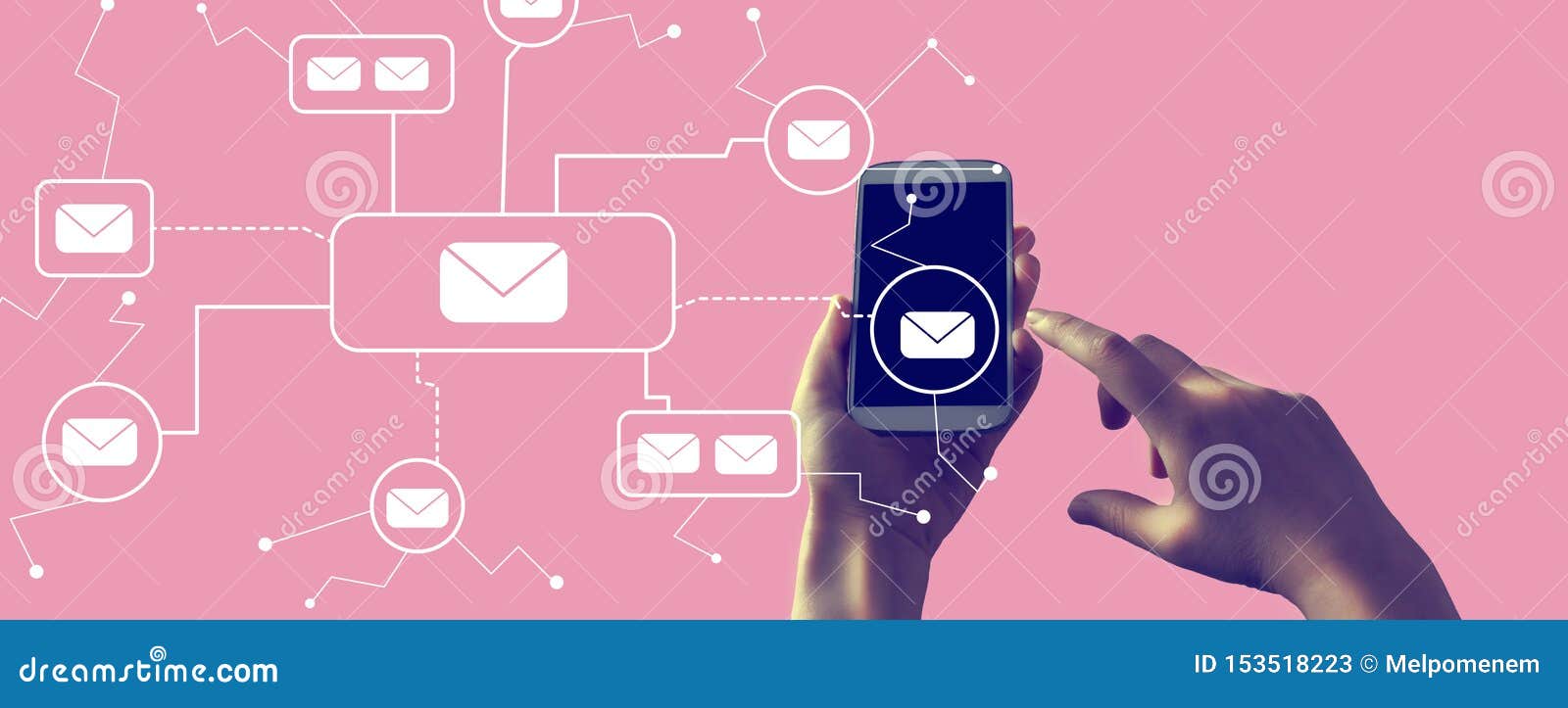 Emails with smartphone stock image. Image of phone, diagram - 153518223