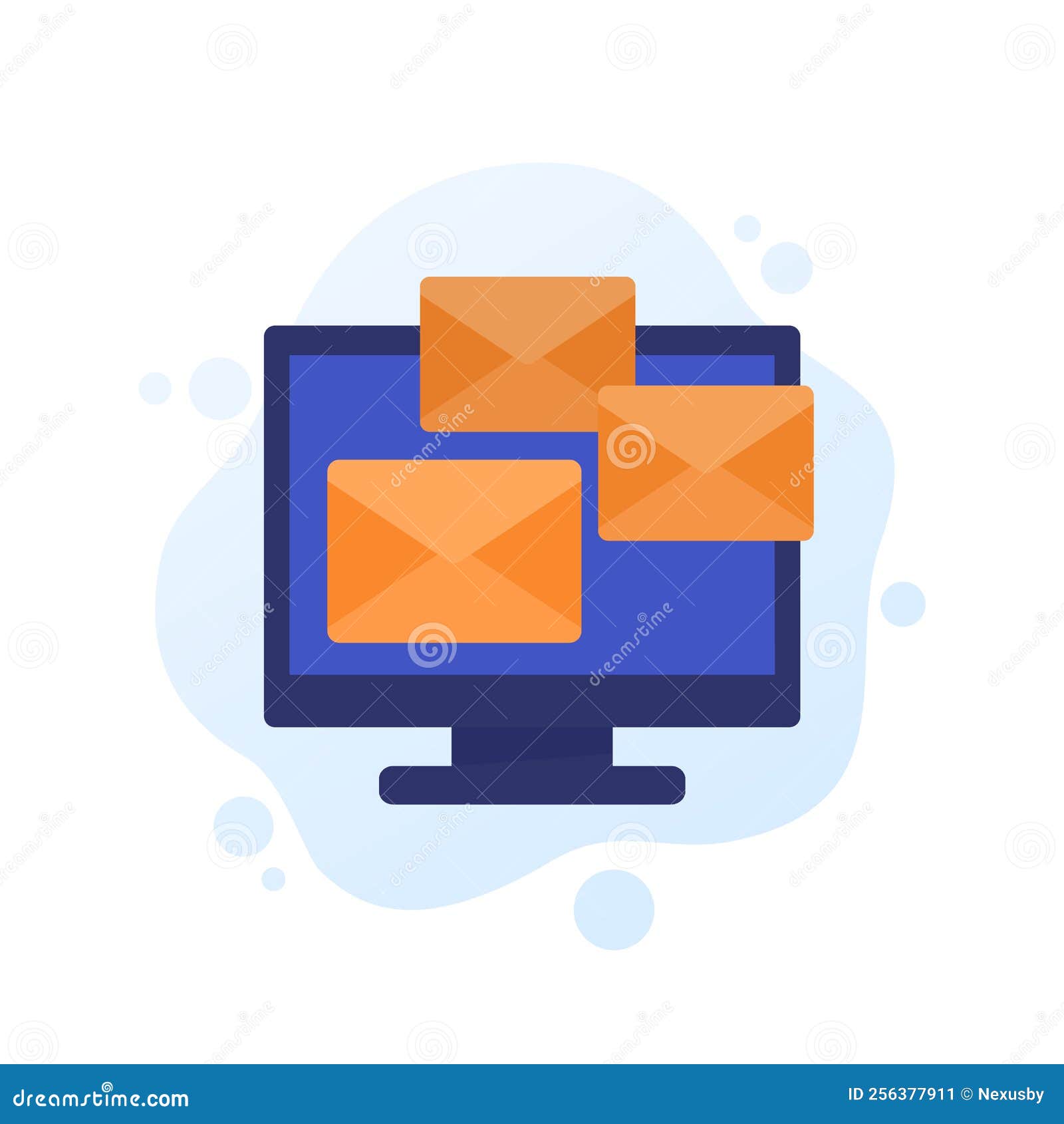Emails on Screen Vector Icon Stock Vector - Illustration of sent ...