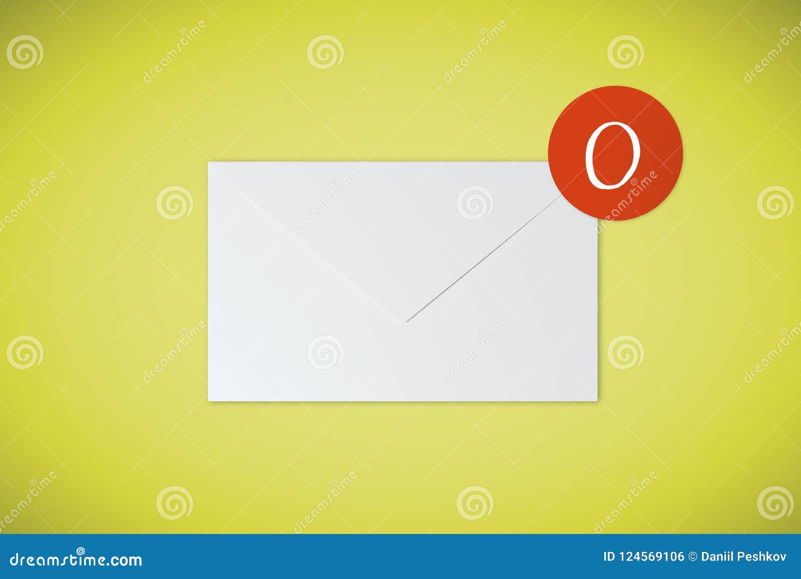 0 Emails on Yellow Background Stock Illustration - Illustration of ...