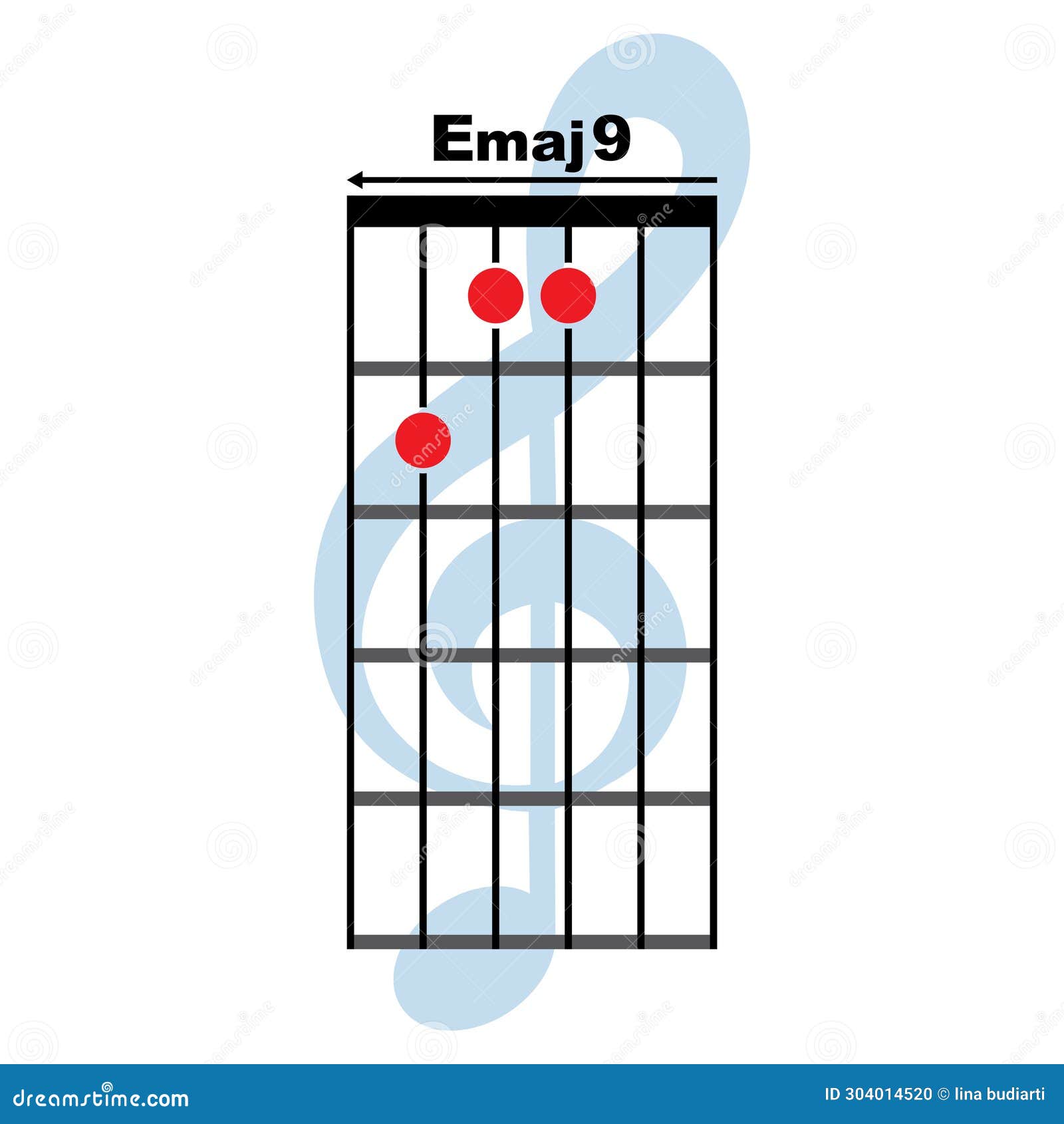 Emaj 9 guitar chord icon stock illustration. Illustration of isolated ...