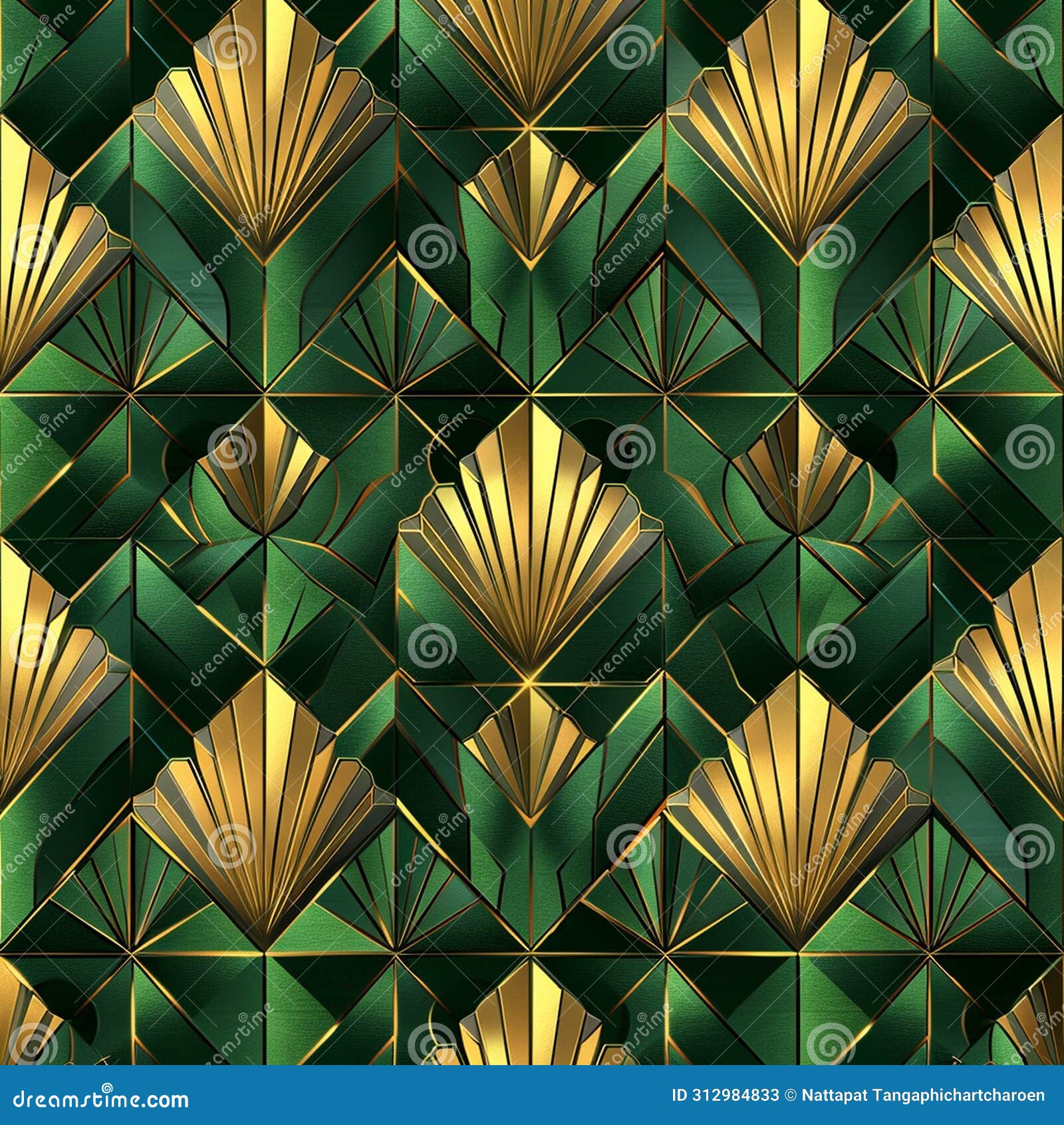 Emanating Opulence, this Art Deco Geometric Seamless Pattern Wallpaper ...