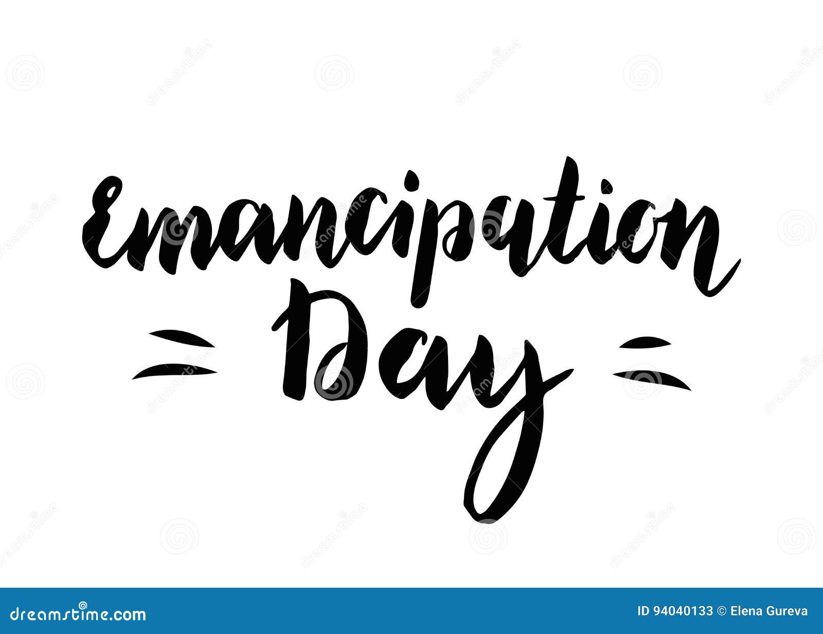 Emancipation Handwritten Text On Watercolor Background Vector ...