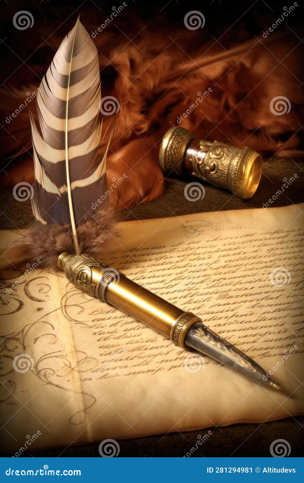 Emancipation Proclamation Document with Quill Pen Stock Illustration ...