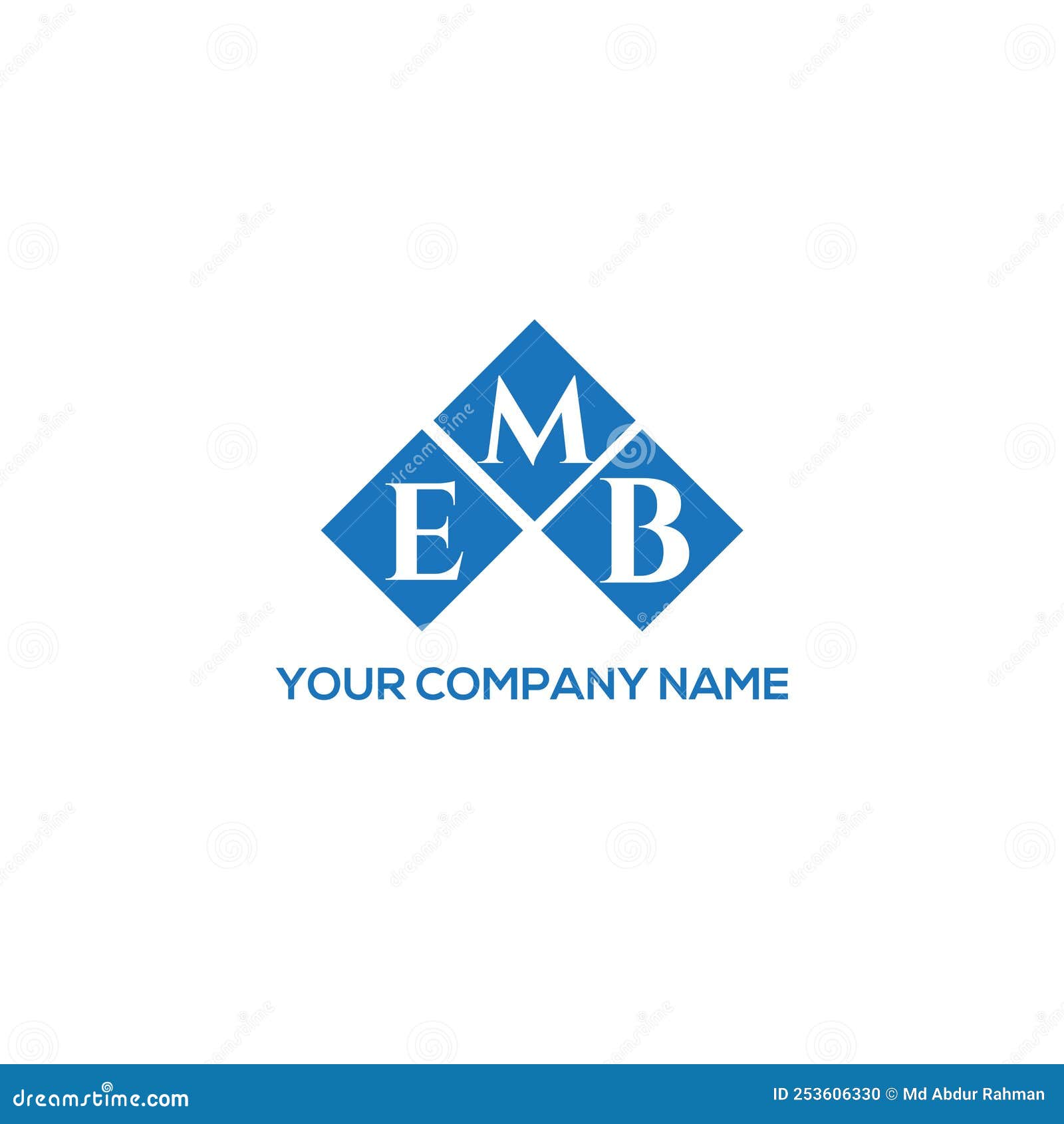 EMB Letter Logo Design on WHITE Background. EMB Creative Initials ...