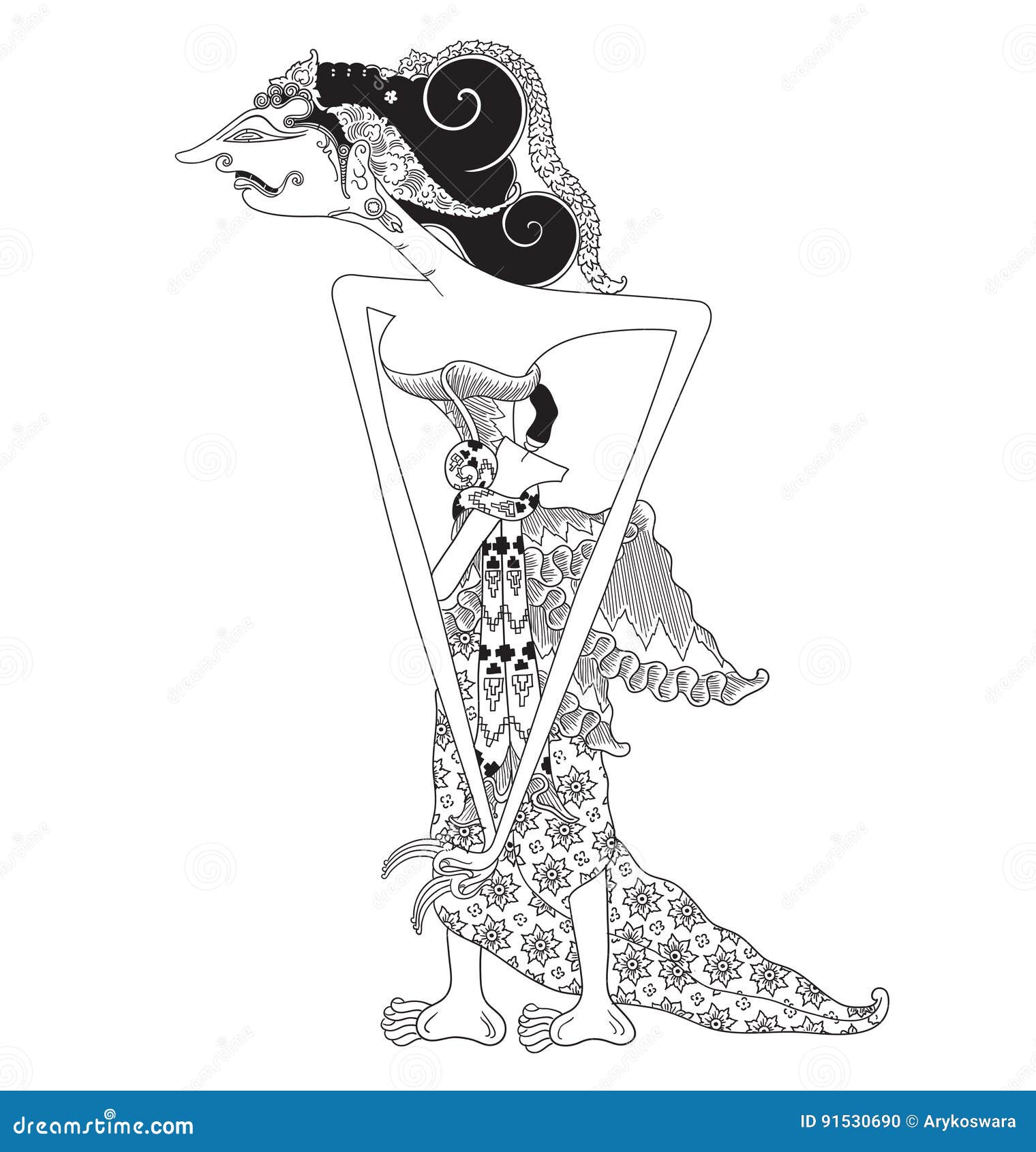 Emban stock vector. Illustration of traditional, drupadi - 91530690