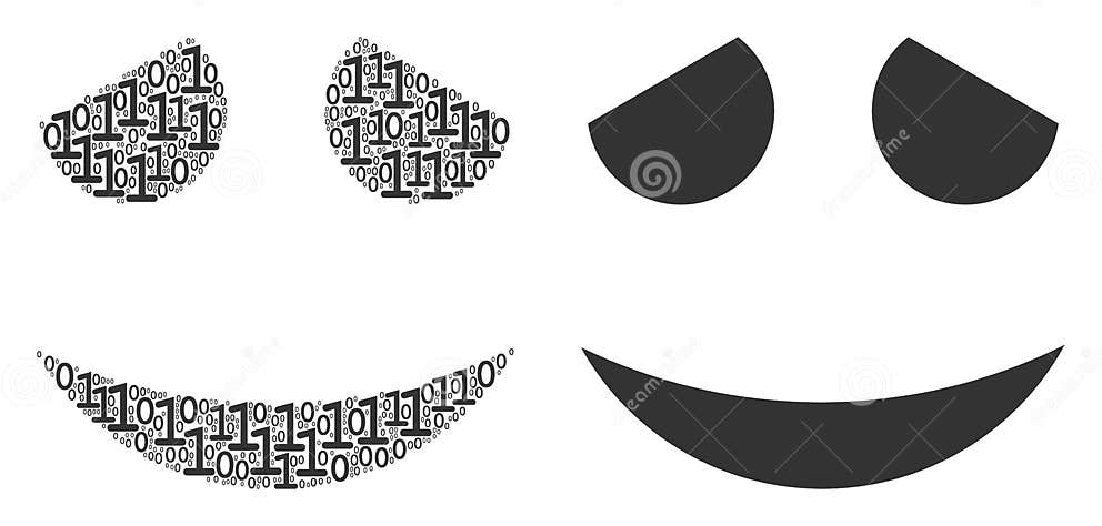 Embarassed Smile Composition of Binary Digits Stock Vector ...
